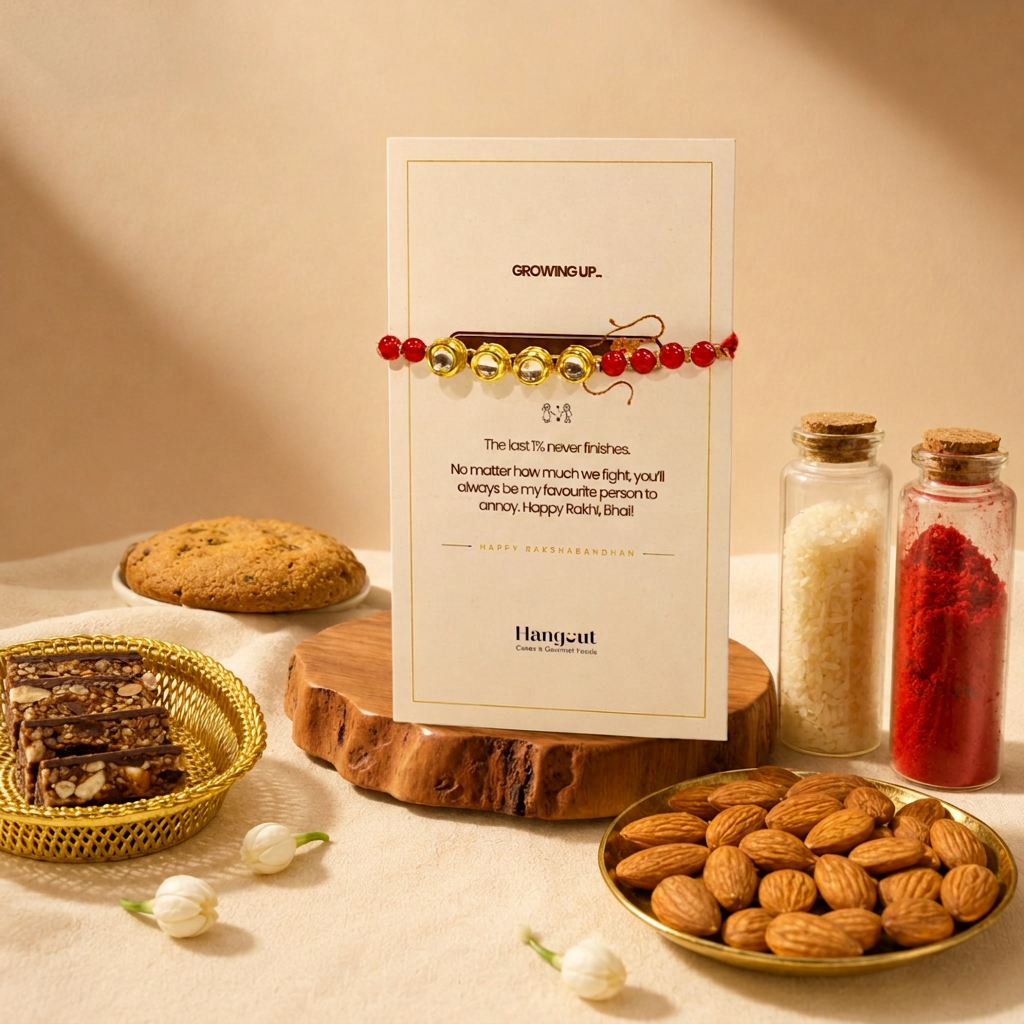 Regal Kundan Rakhi — Same Day Delivery Available — Hangout Cakes & More